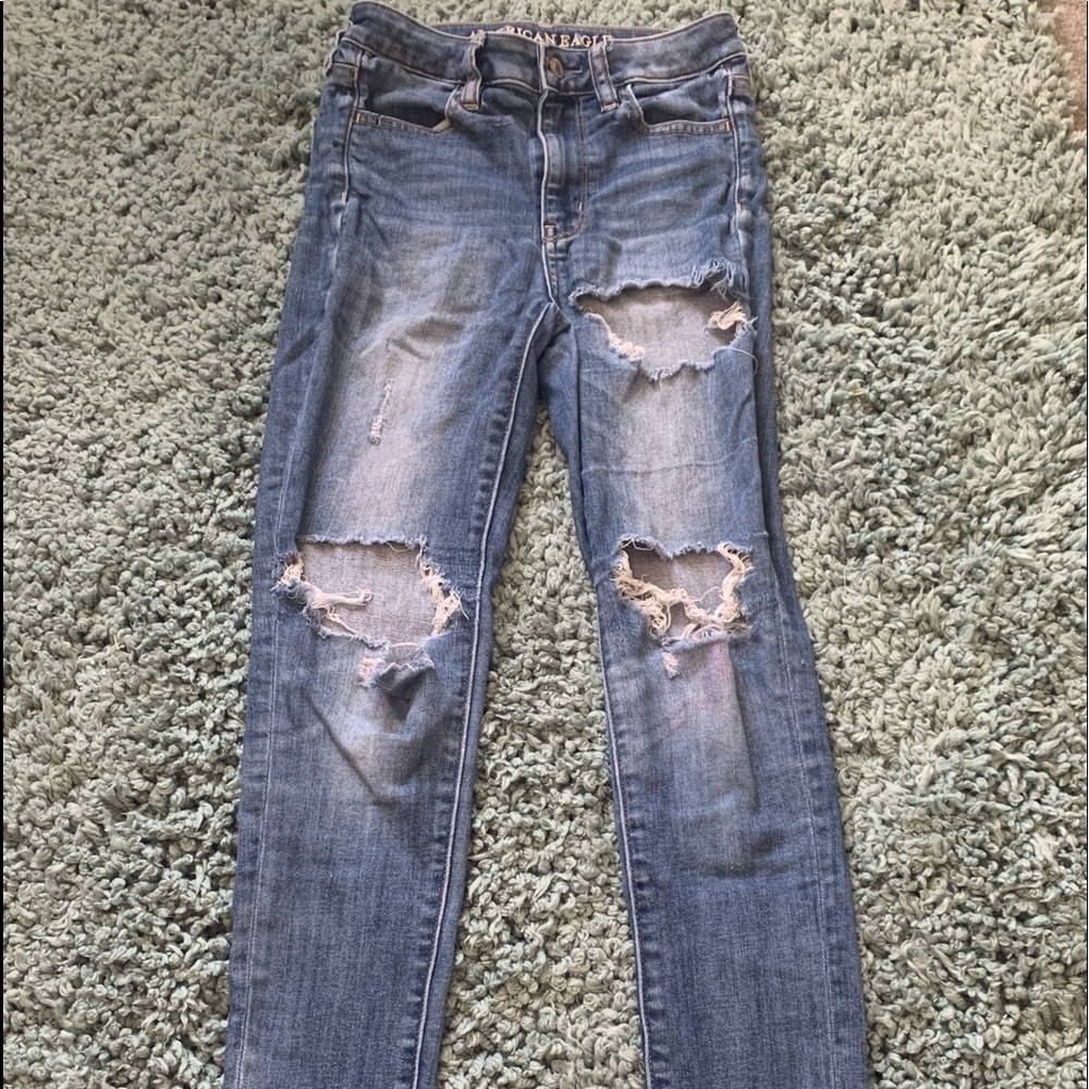 Super Ripped American Eagle Jeans - Gem